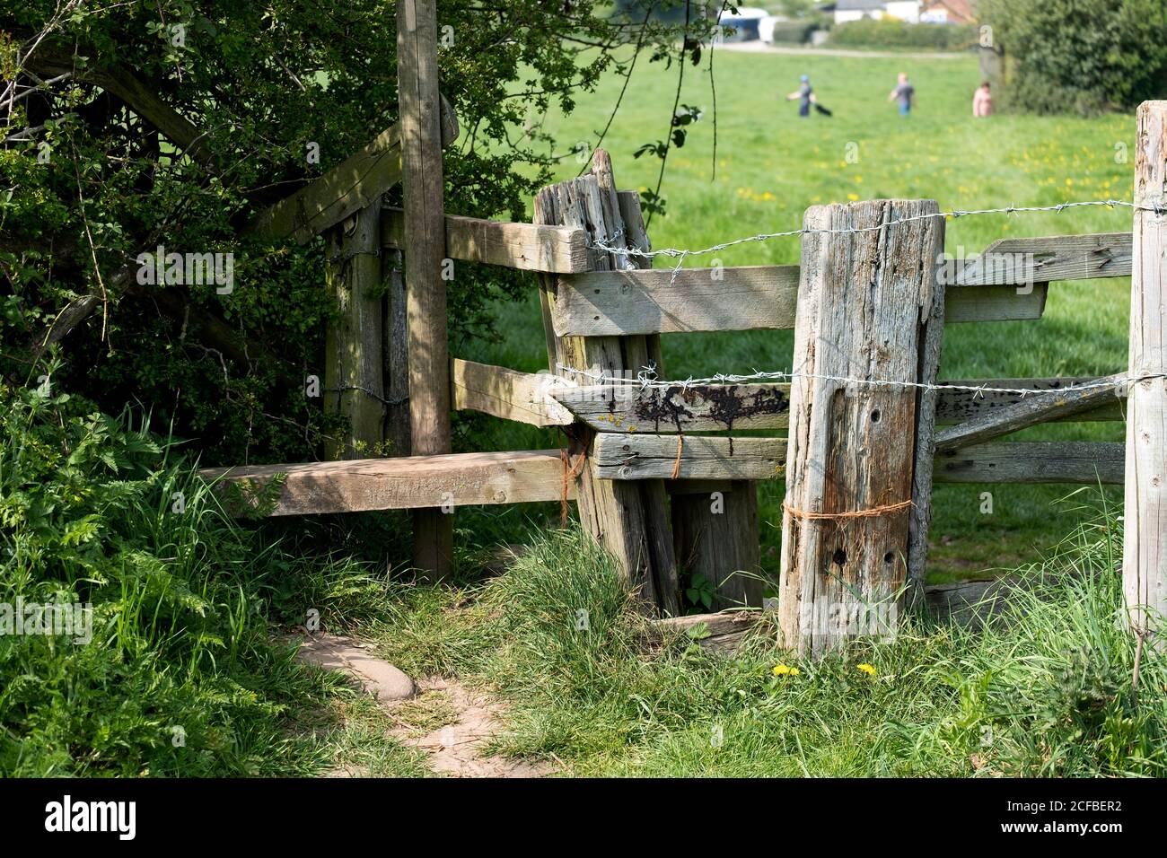 Old rustic field stile example Stock Photo - Alamy