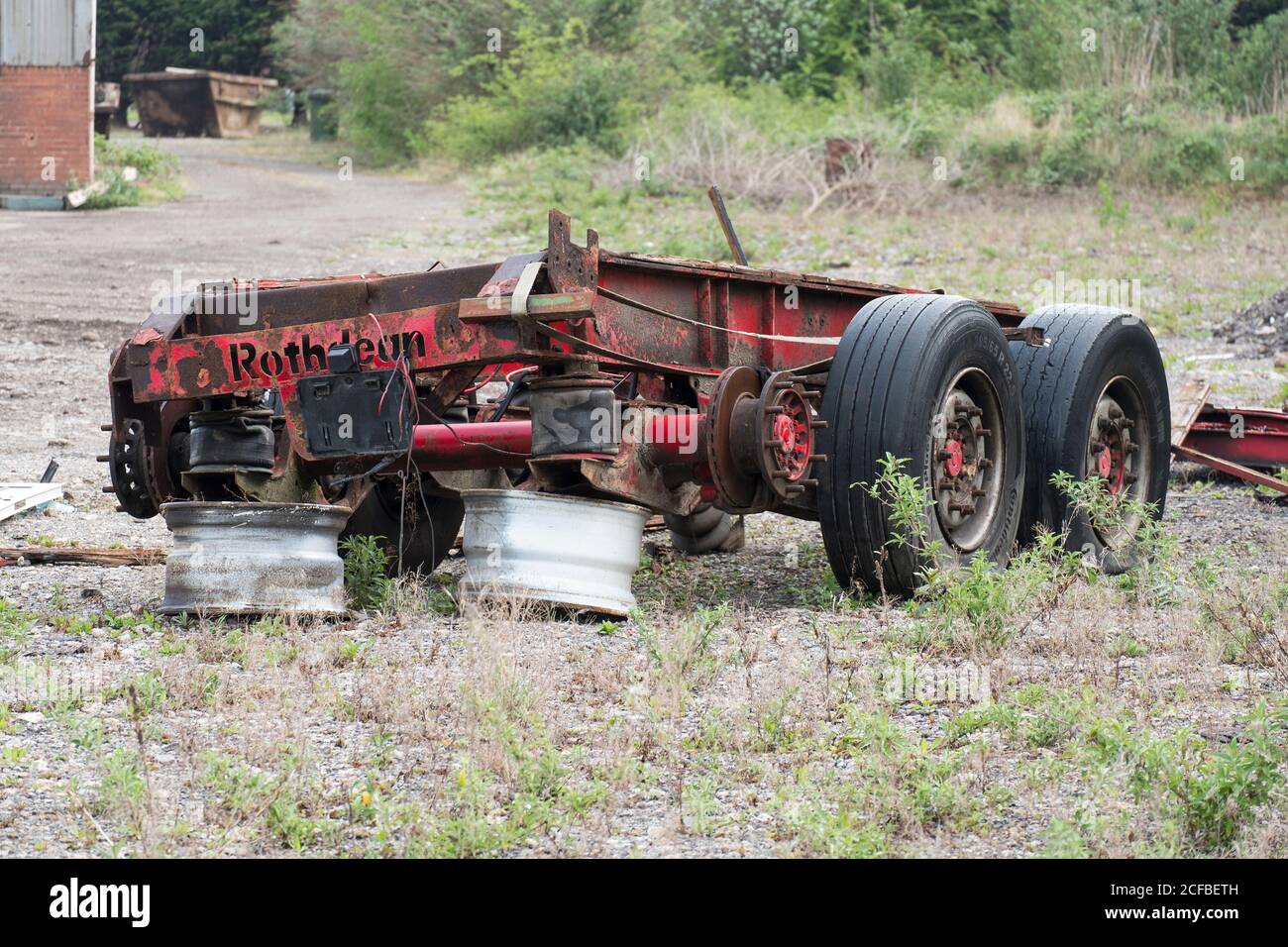 Old trailer chassis example Stock Photo - Alamy