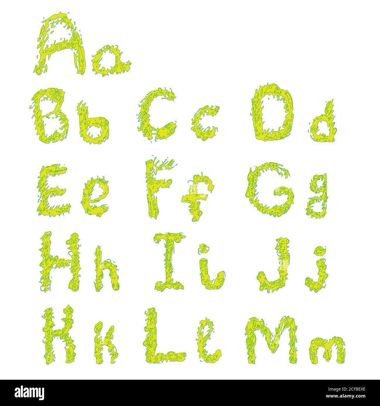 Decorative collection line lettering alphabet, sketch style, is Stock ...