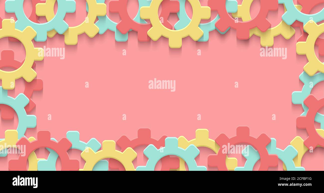 Vector cogs gear colorful art background. Technology clipart Stock ...