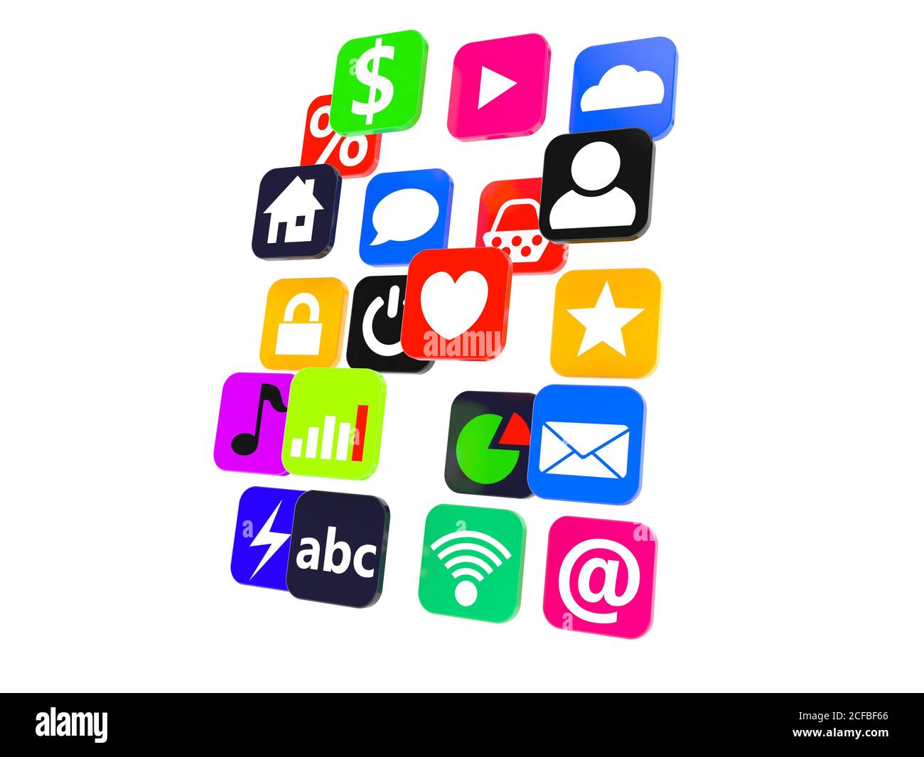 Application icons isolated on white background Stock Photo - Alamy