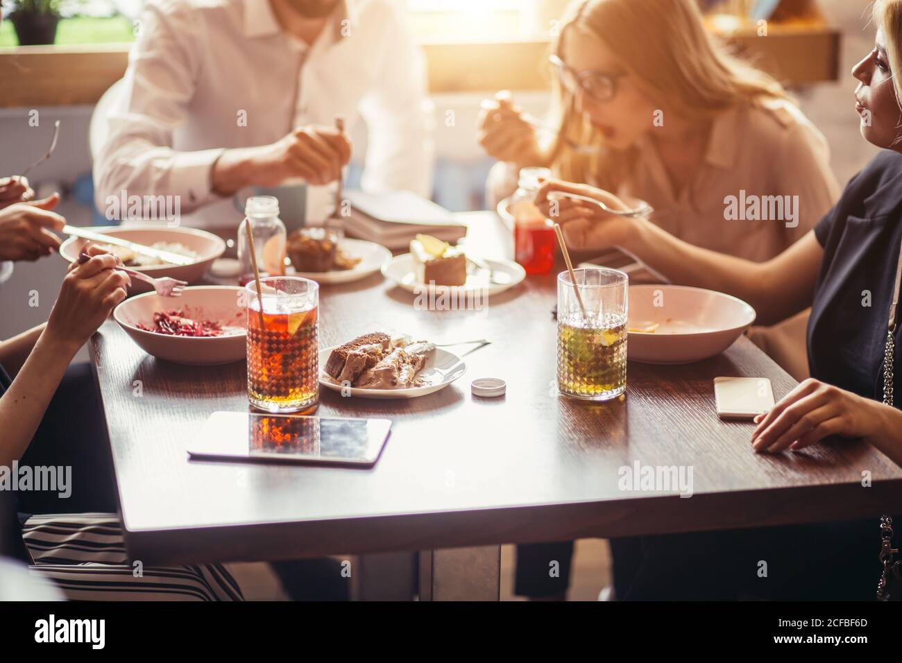 Business People Meeting Eating Discussion Cuisine Party Concept Stock ...