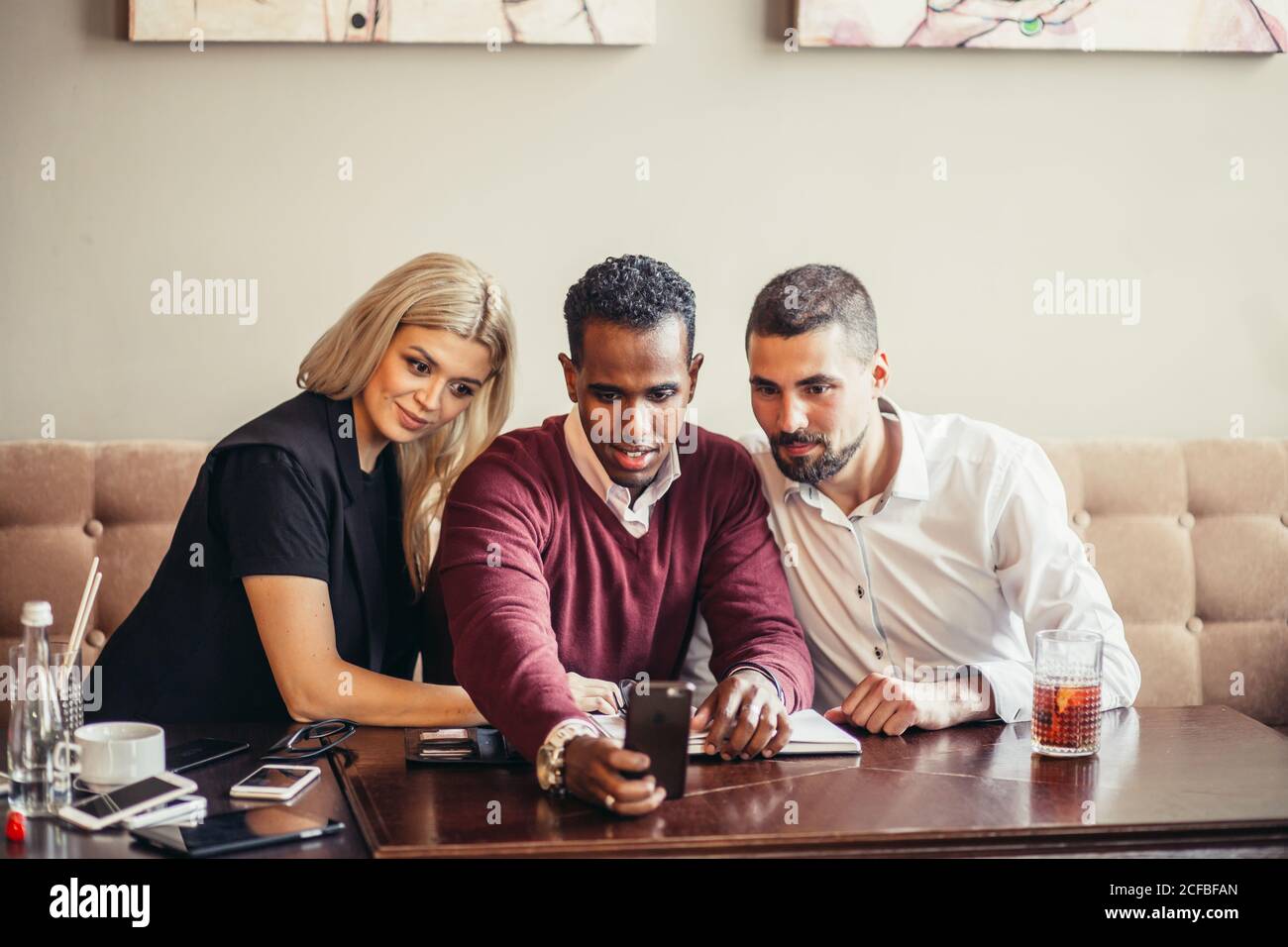Selfie of the sucessful elegant business team Stock Photo - Alamy