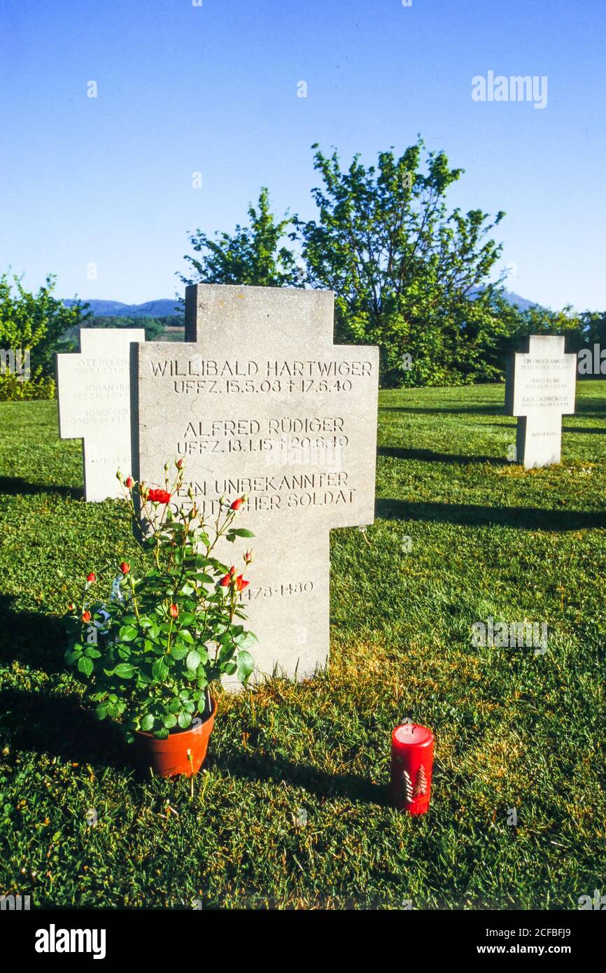 German WWII cemetery, Bergheim, Alsace, 1997, France Stock Photo - Alamy