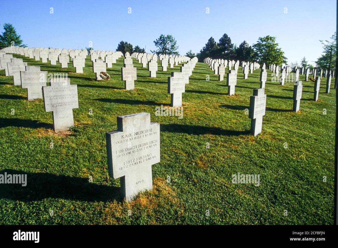 German WWII cemetery, Bergheim, Alsace, 1997, France Stock Photo - Alamy