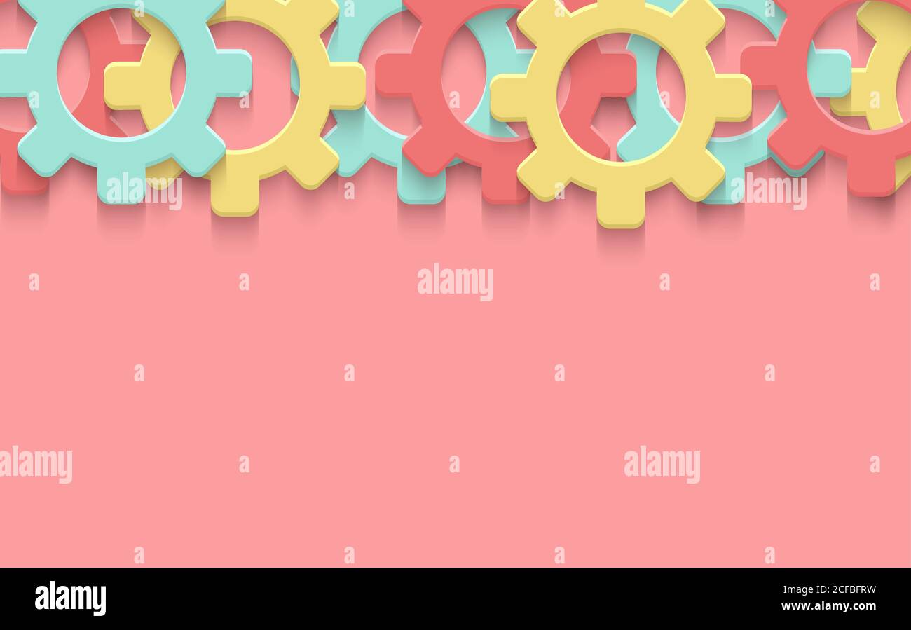 Vector cogs gear colorful art background. Technology clipart Stock ...