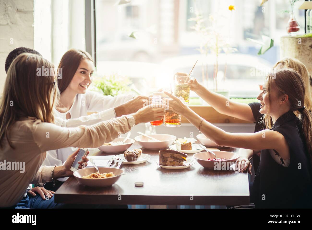 People Cheers Celebration Toast Happiness Togetherness Concept Stock ...