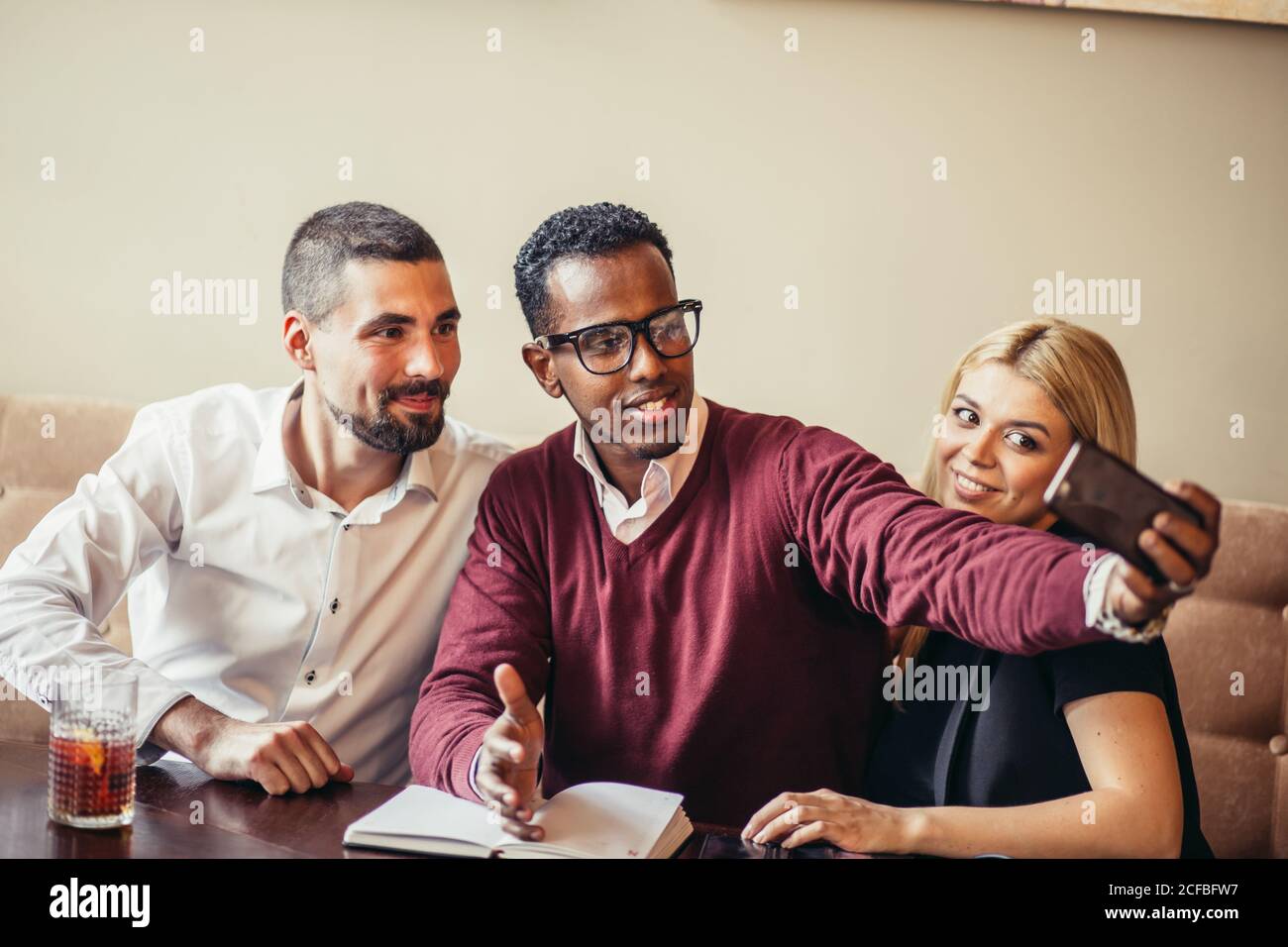 Selfie of the sucessful elegant business team Stock Photo - Alamy