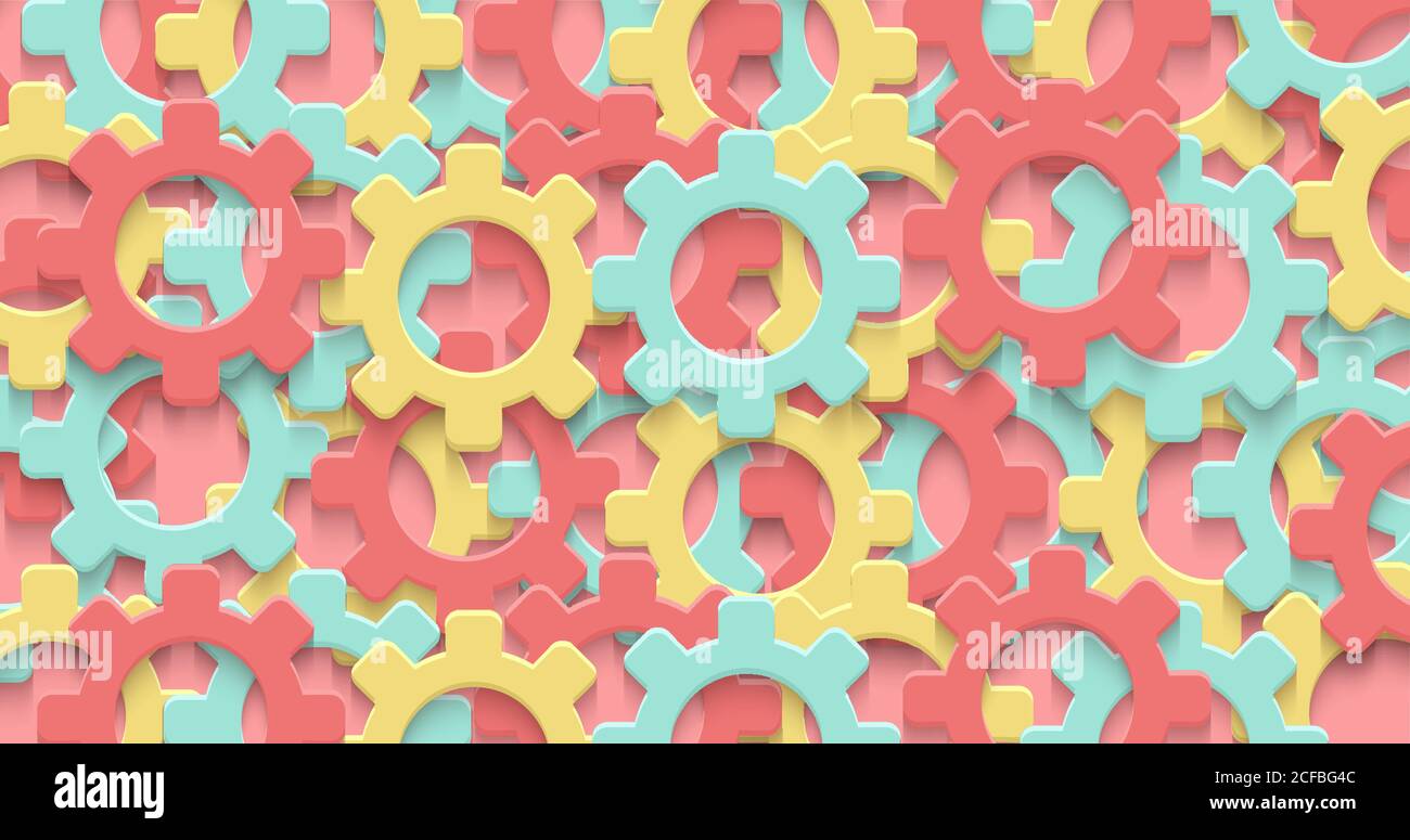 Vector cogs gear colorful art background. Technology clipart Stock ...