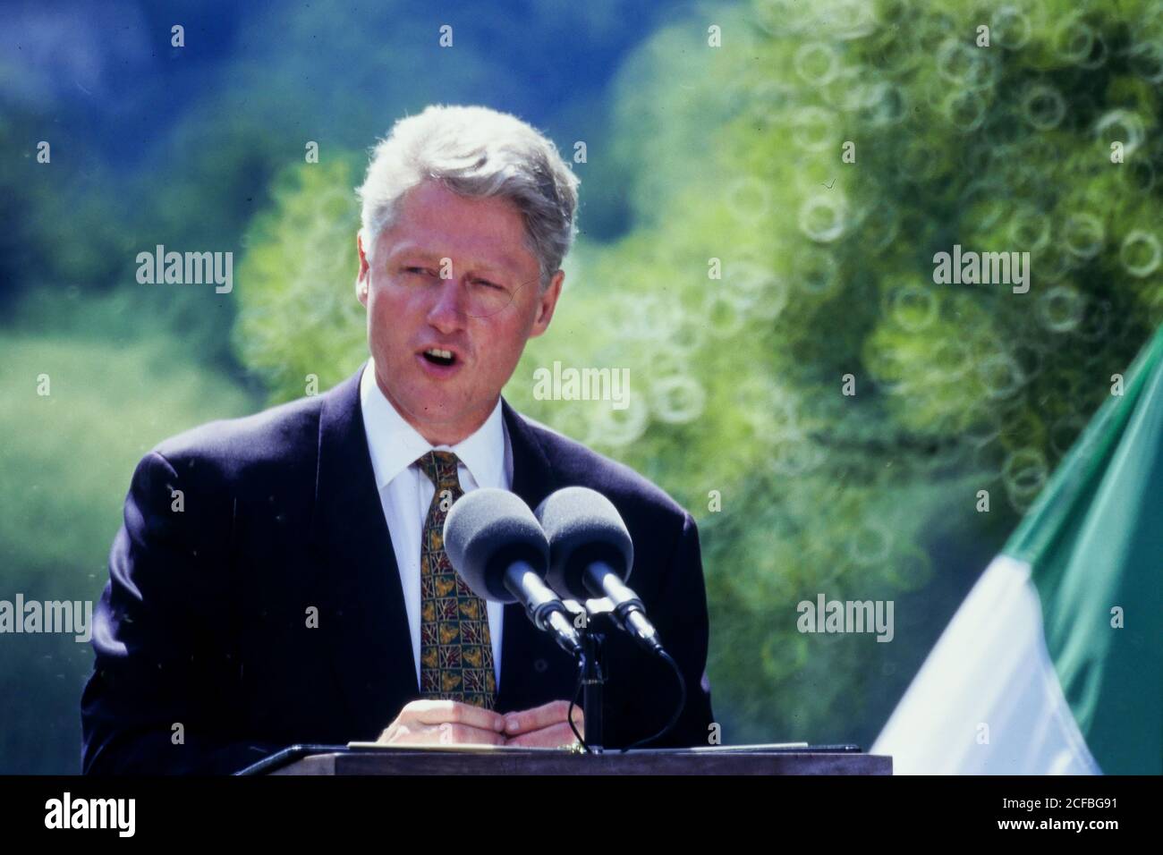 G7 conference: US president Bill Clinton holds press conference, Lyon ...