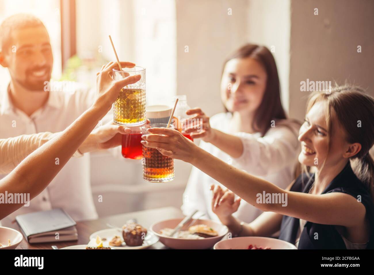 People Cheers Celebration Toast Happiness Togetherness Concept Stock ...