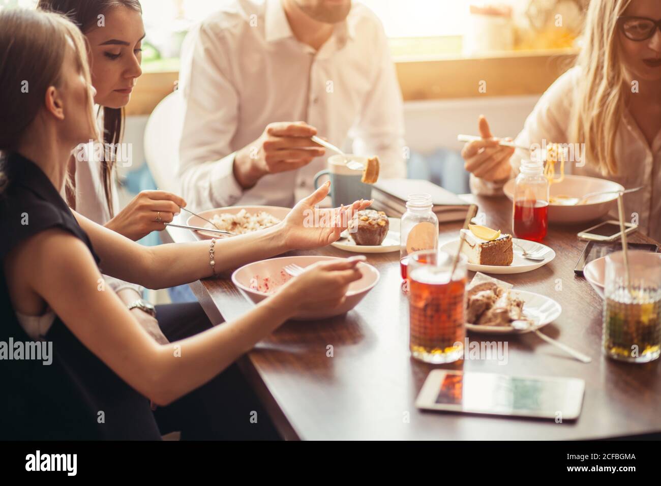 Business People Lunch Dinner Meeting Restaurant Concept Stock Photo - Alamy