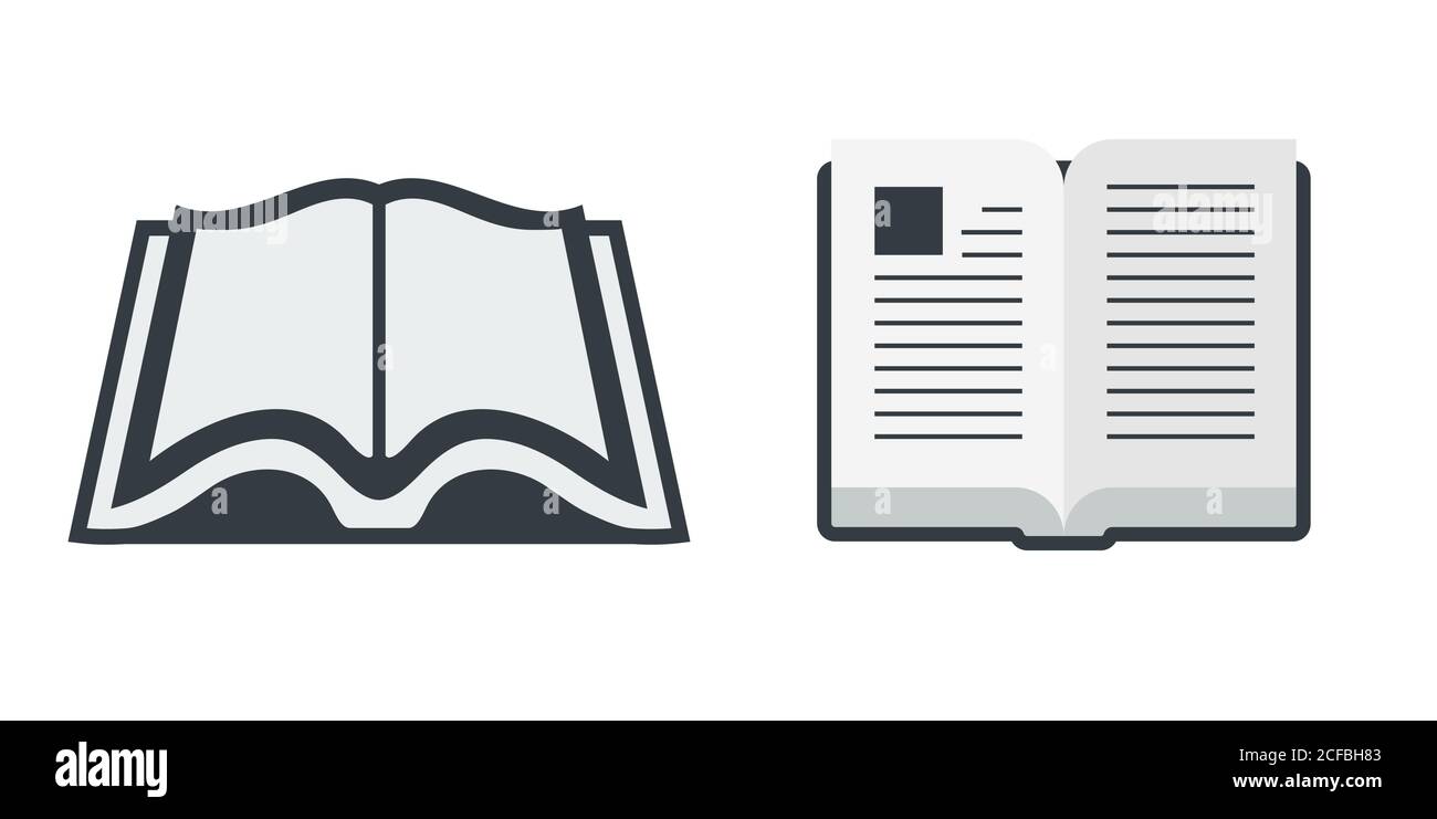 Vector open book icon in a flat style isolated on white background ...