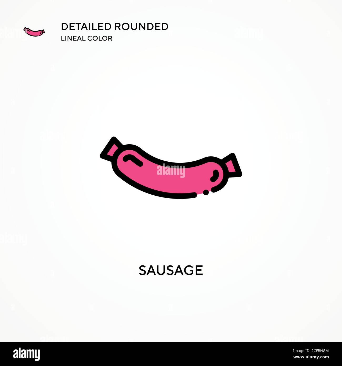 Sausage vector icon. Modern vector illustration concepts. Easy to edit ...
