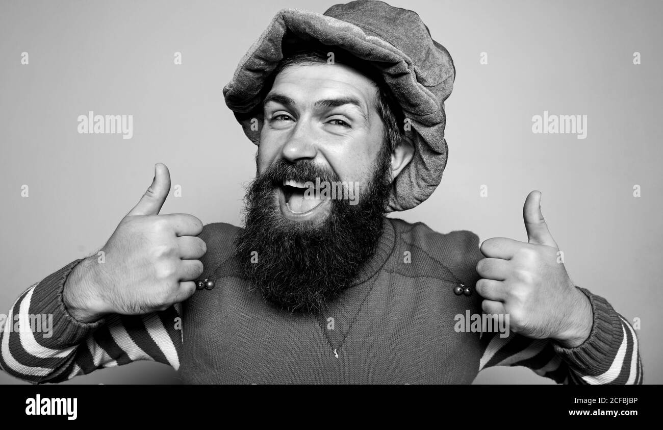 Best day ever. St Patricks day. Hipster with beard wearing green party ...