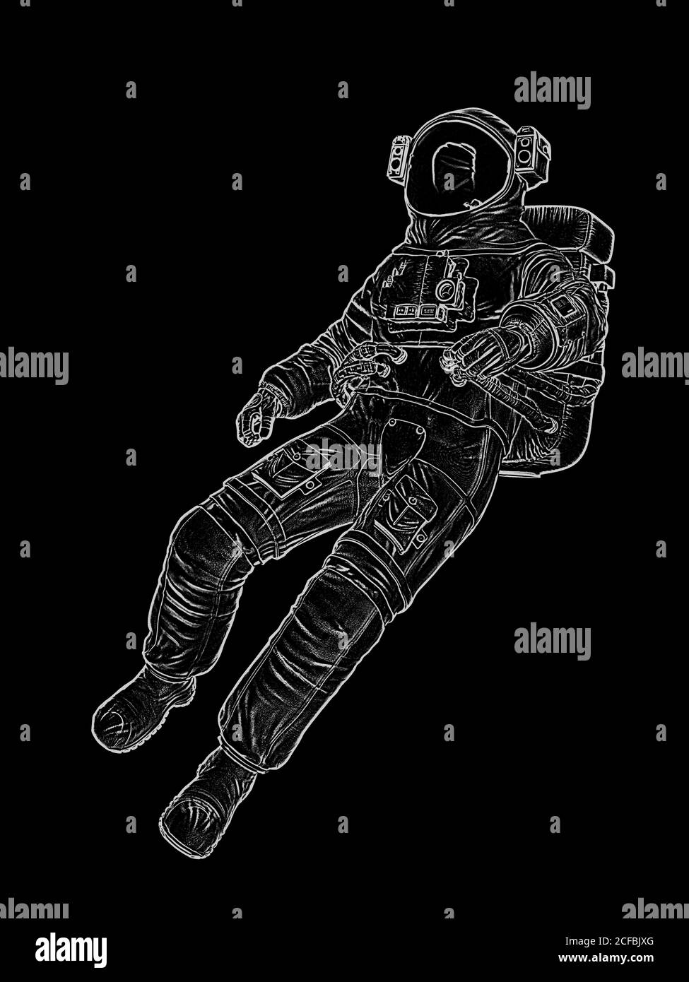 astronaut is calm, 3d illustration Stock Photo - Alamy
