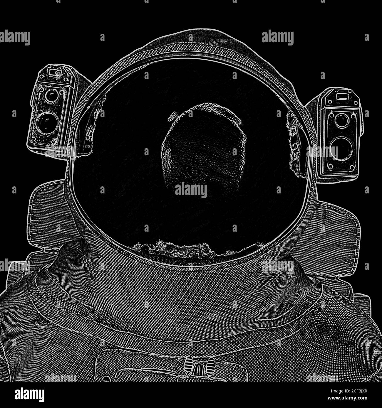 astronaut profile image, 3d illustration Stock Photo - Alamy