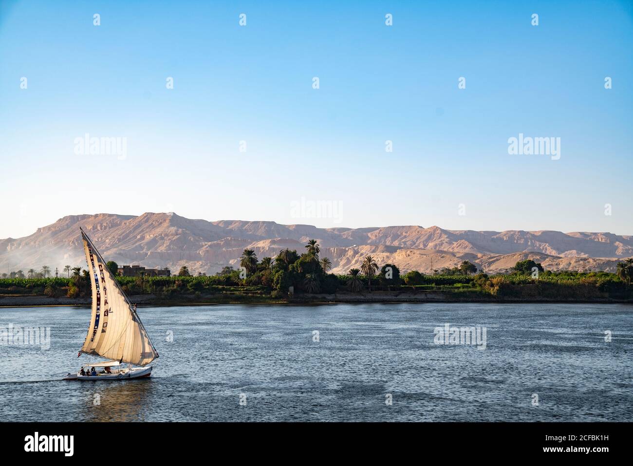 Felucca boat on the Nile in Egypt Stock Photo - Alamy