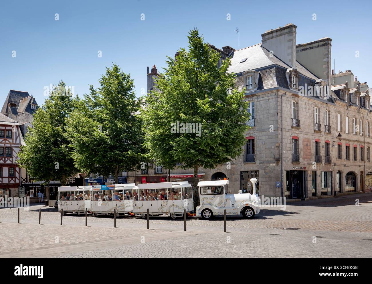 Tourist train in the old town, Quimper France, France Stock Photo - Alamy