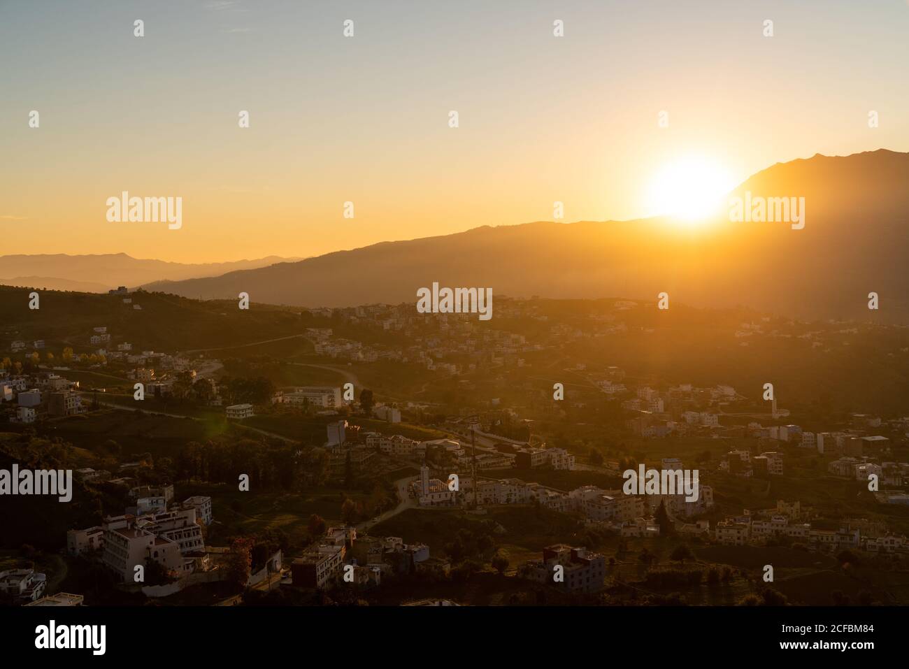 Sunset over mountains of Chefchaouen, Morocco Stock Photo - Alamy