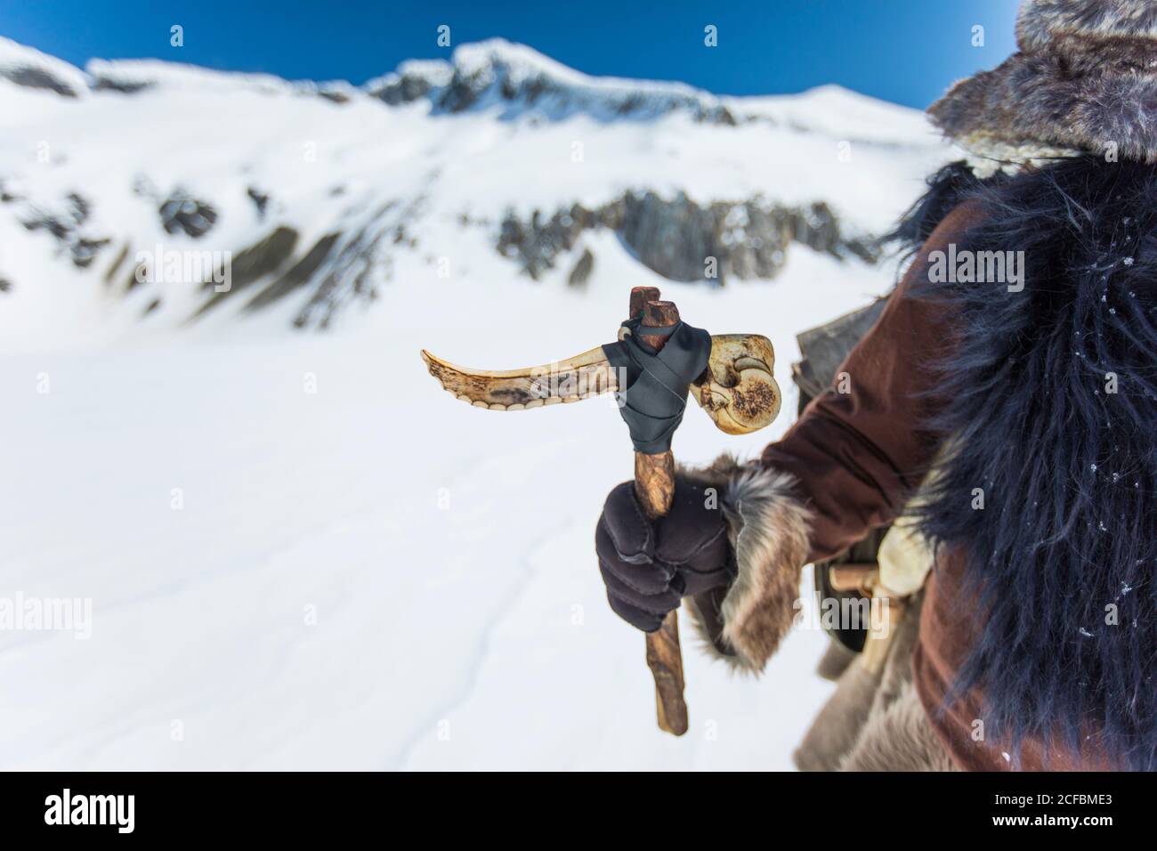 Short indigenous ax made from animal bone Stock Photo - Alamy