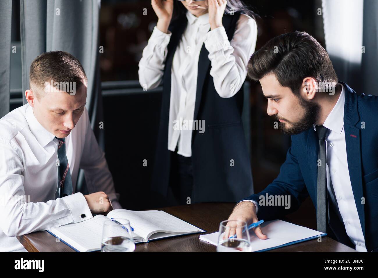Business People Meeting Communication Discussion Working Office Concept ...