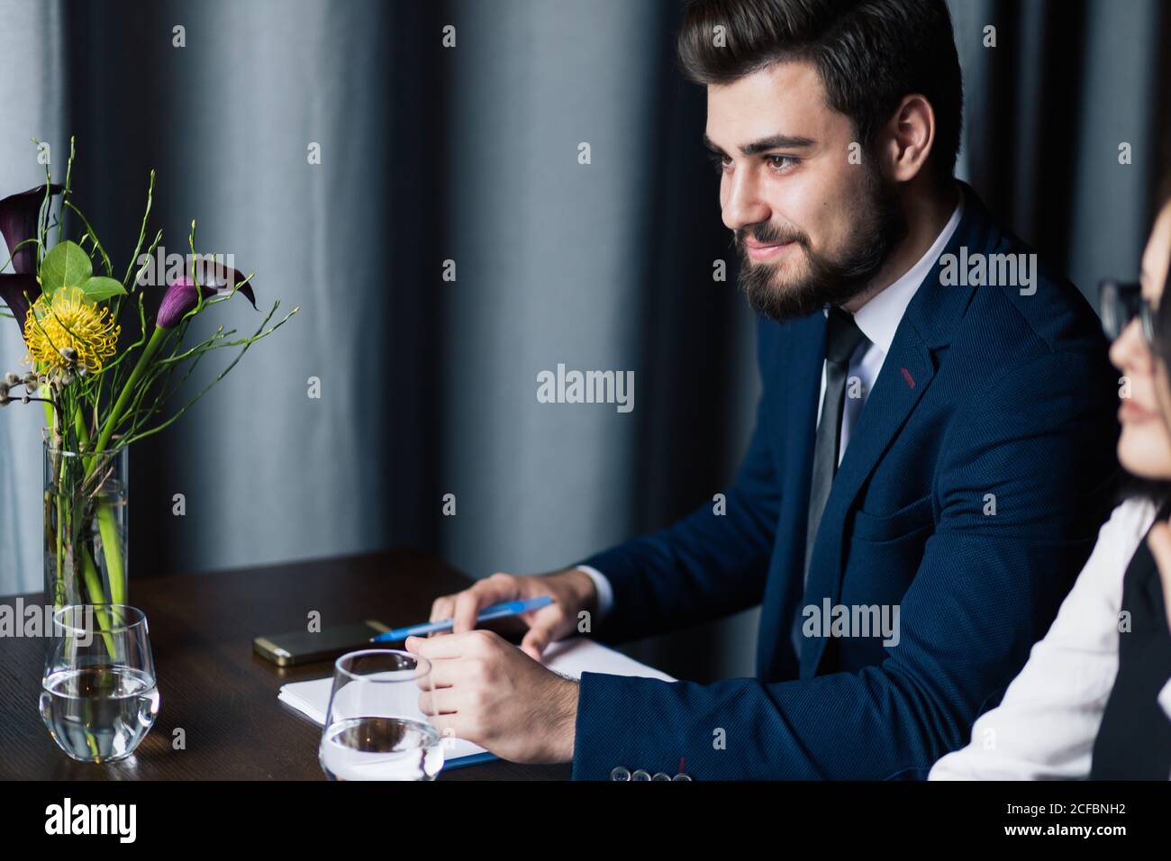 Young handsome man barista wearing hi-res stock photography and images ...