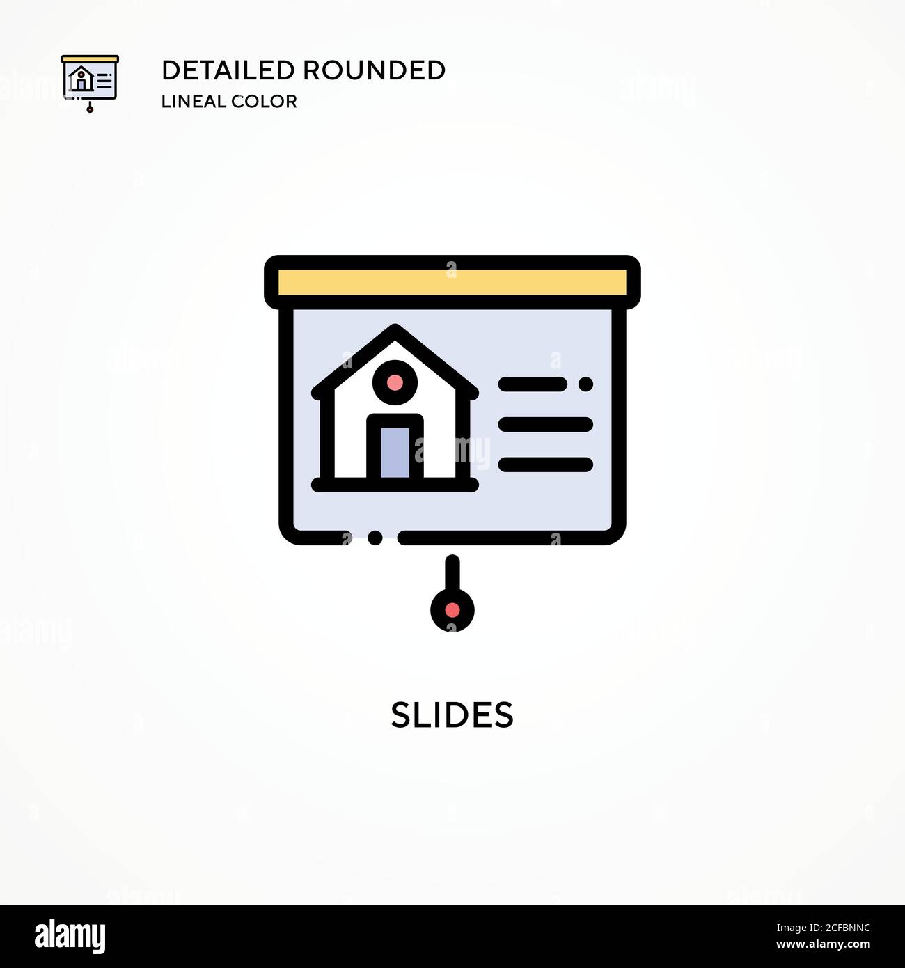 Slides vector icon. Modern vector illustration concepts. Easy to edit ...