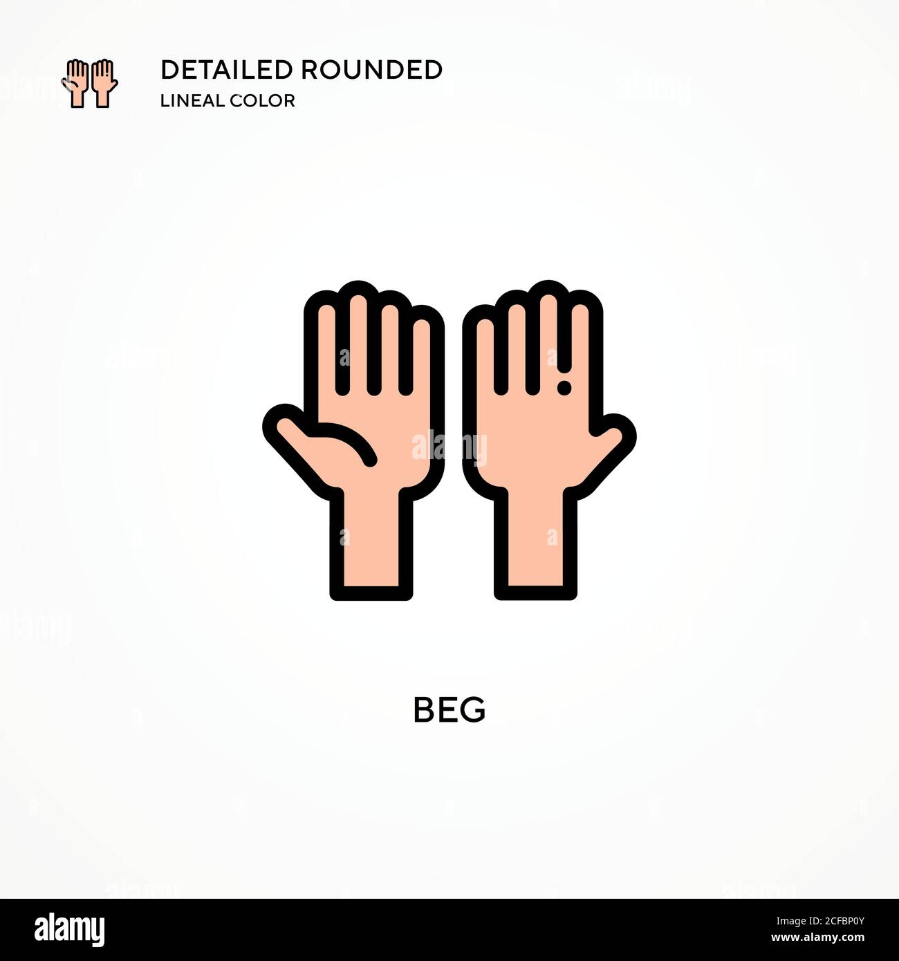 Desperate young man pleading with hands Stock Vector Images - Alamy