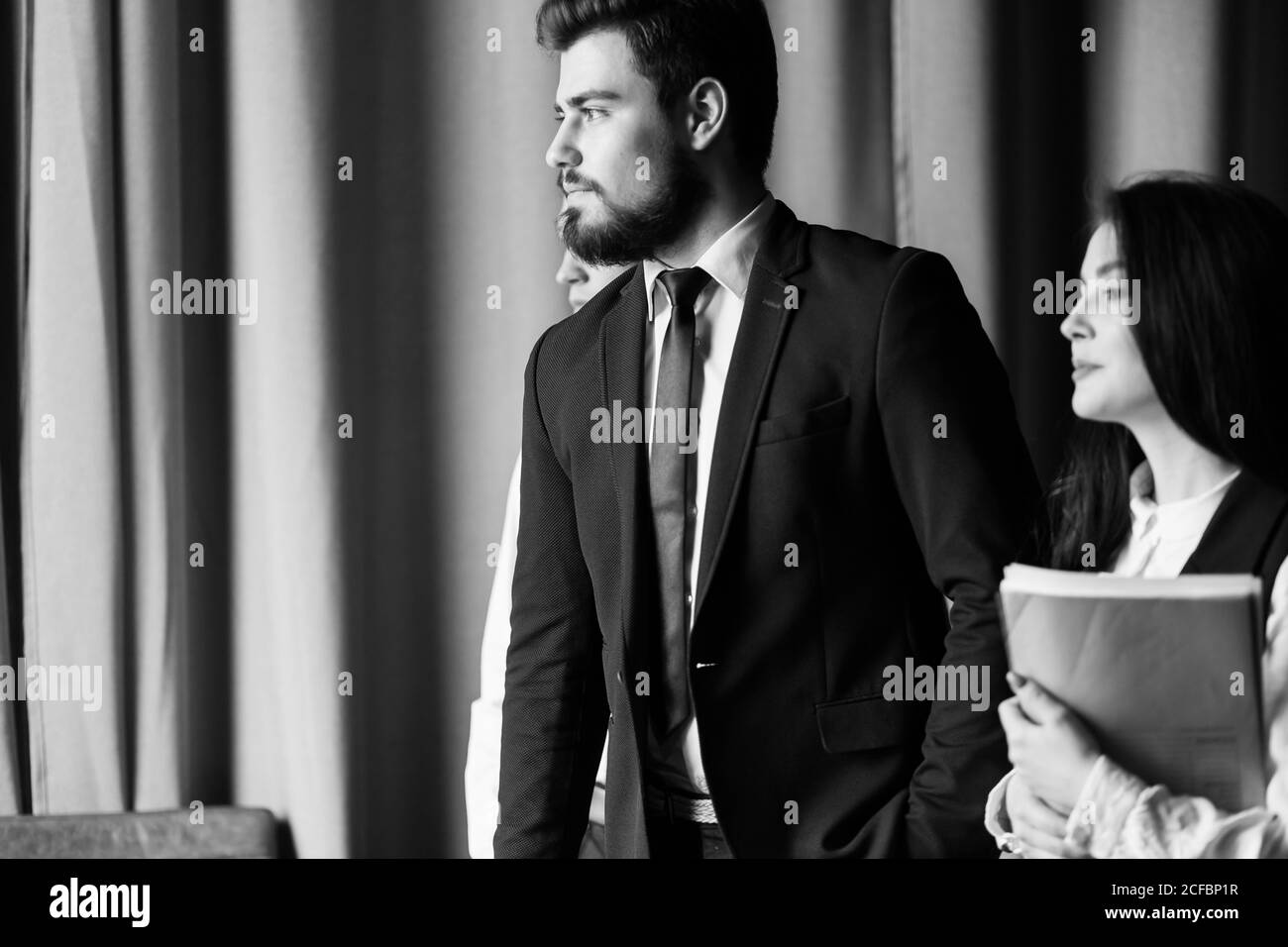 Smiling old man work Black and White Stock Photos & Images - Alamy