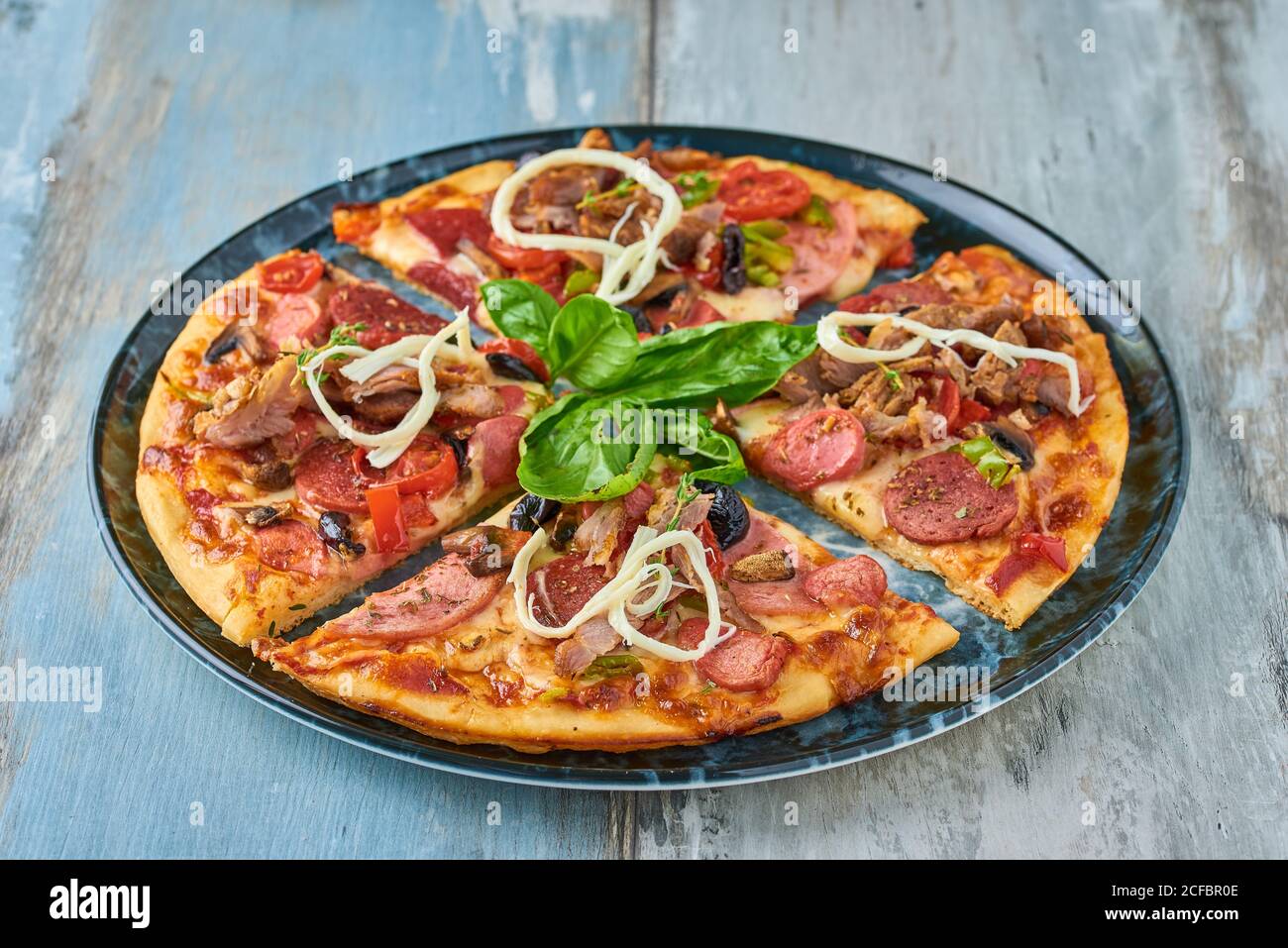 Pizza from top hi-res stock photography and images - Alamy
