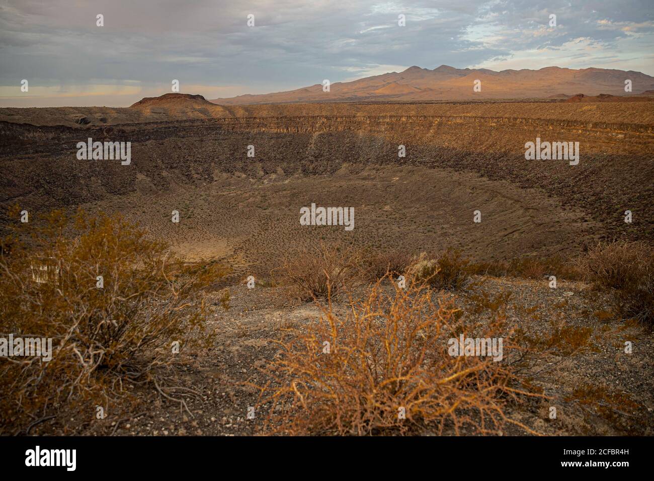 Maar-type crater El Elegant in the mountains of the El Pinacate ...