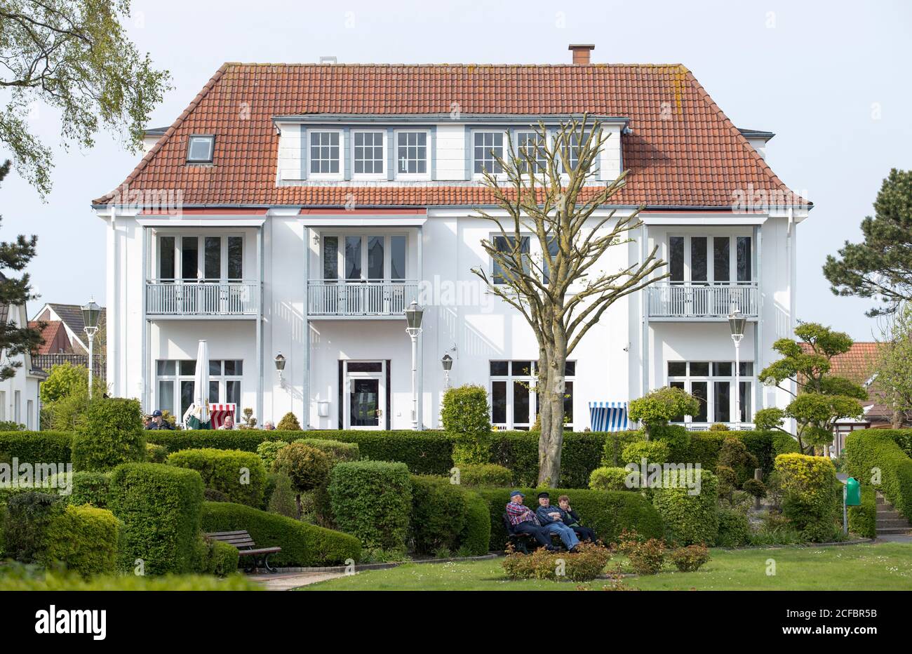 Island typical, partly modern architecture, Langeoog, East Frisian ...