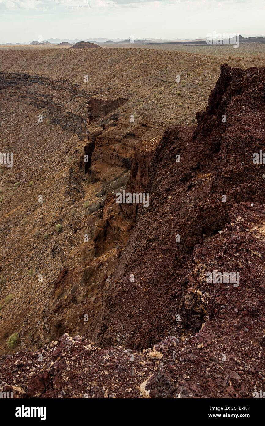 Maar-type crater El Elegant in the mountains of the El Pinacate ...