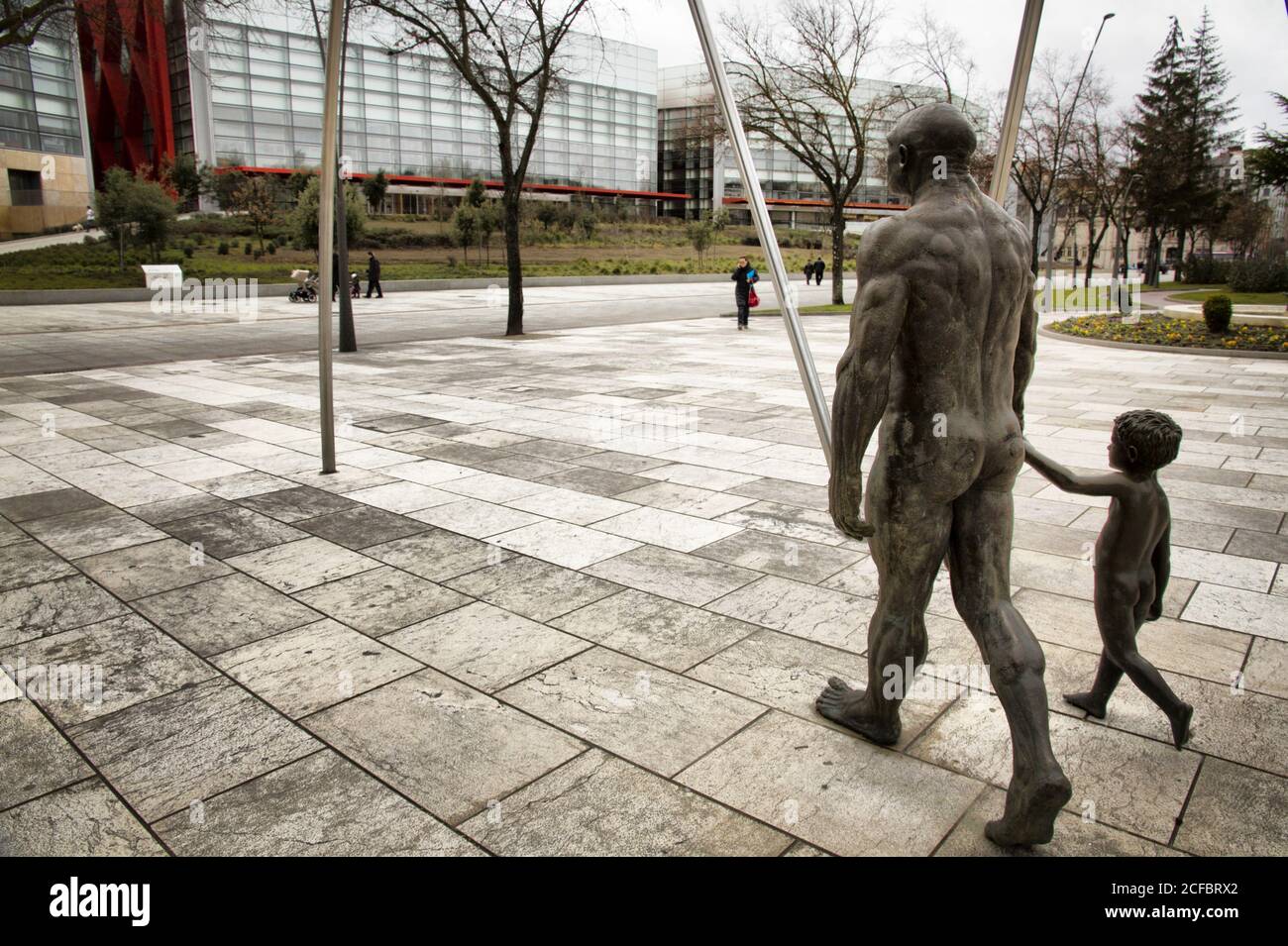 Statue of the museum of human evolution MEH in Burgos (Spain Stock ...