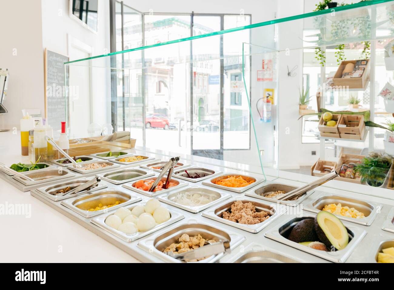 Modern restaurant with self service system and served delicious foods ...