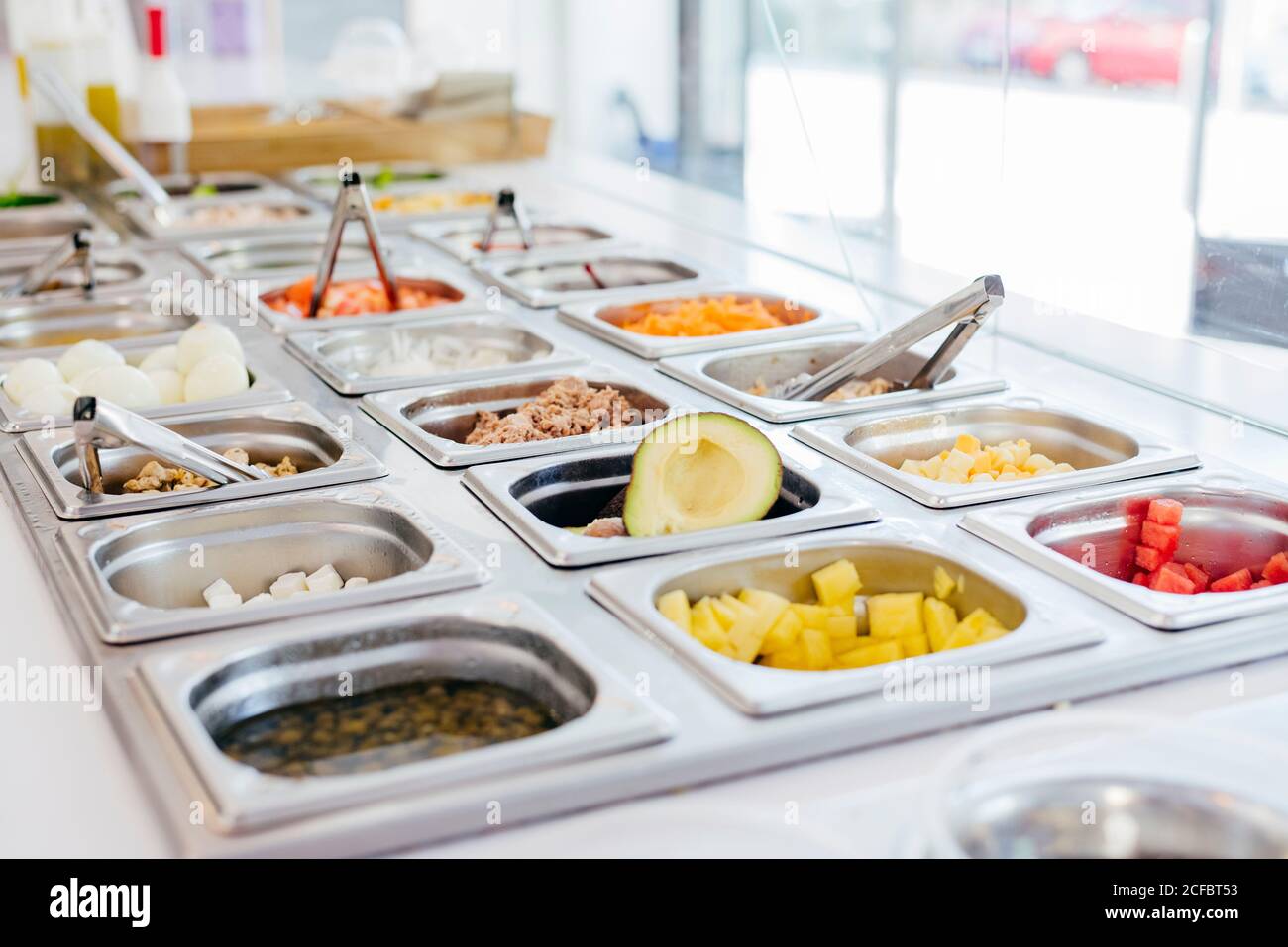 Modern restaurant with self service system and served delicious foods ...