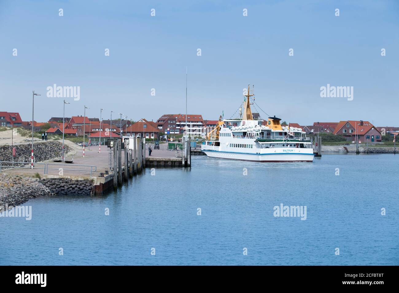 Ferry dock, harbor, Baltrum, East Frisian Islands Stock Photo - Alamy