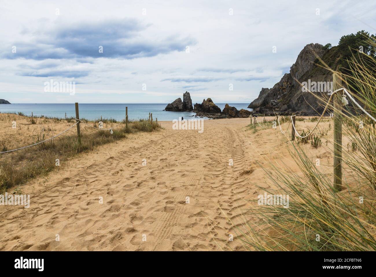 Laga's beach in Basque Country during a cloudy day in autumn Stock ...