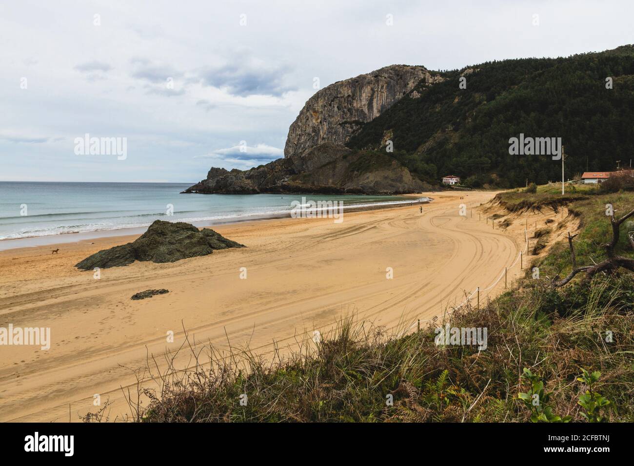 Laga's beach in Basque Country during a cloudy day in autumn Stock ...
