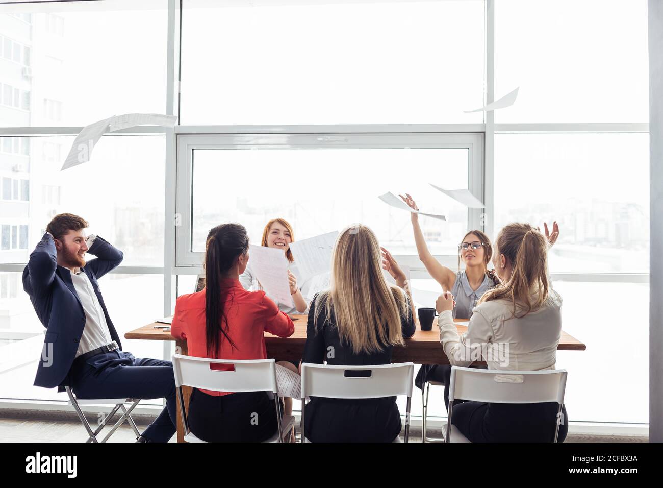Corporate business team and manager in a meeting Stock Photo - Alamy