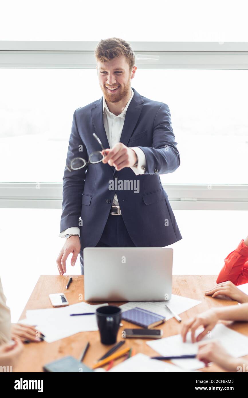 Portrait of a handsome CEO smiling Stock Photo - Alamy