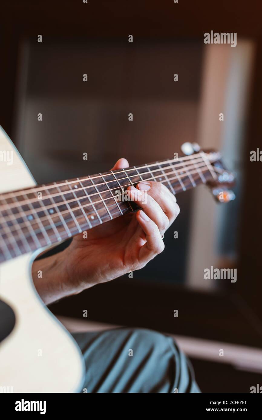 Man hand playing classic guitar hi-res stock photography and images - Alamy