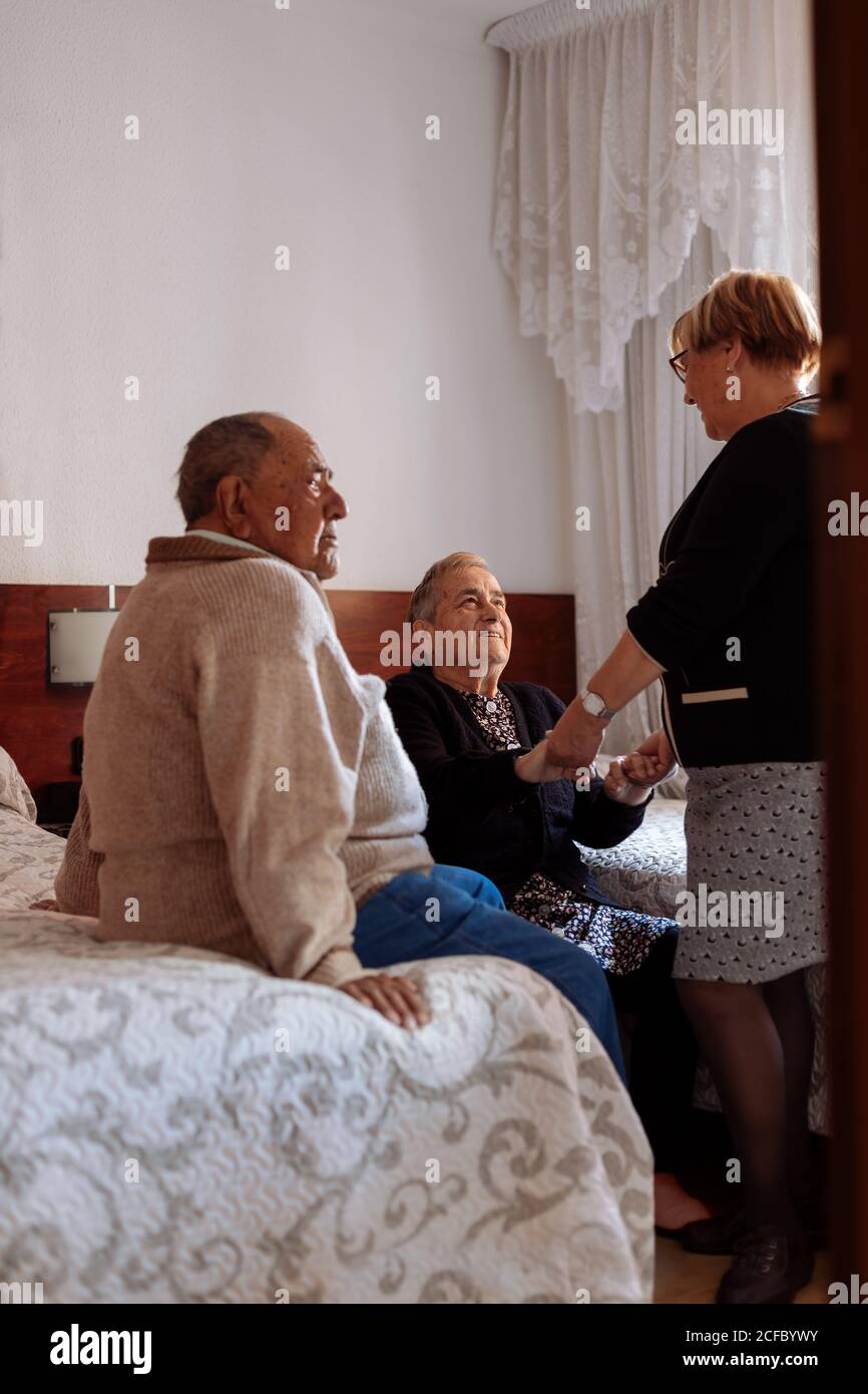 Elderly health visitor hi-res stock photography and images - Alamy