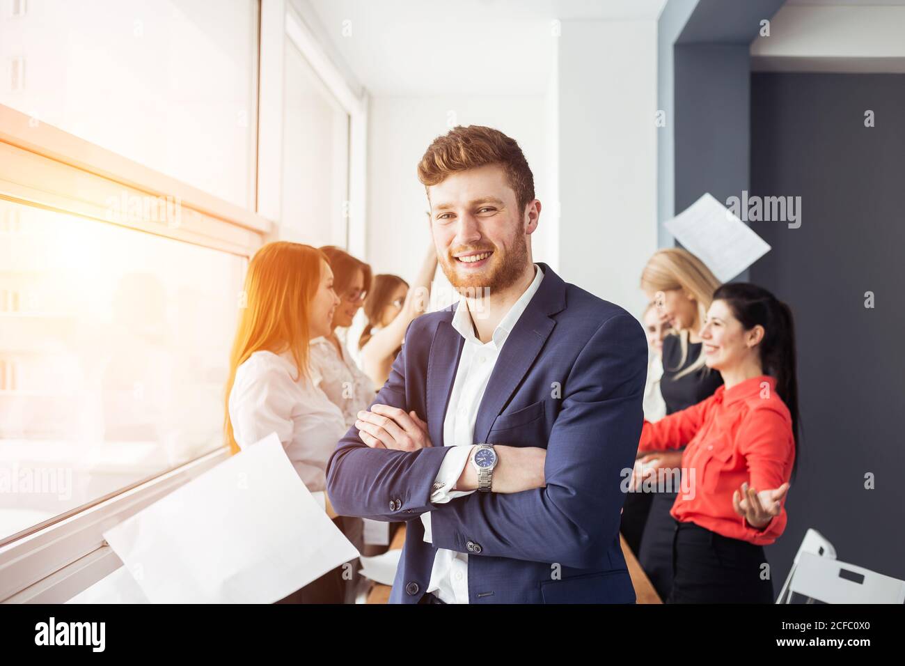 Portrait of a handsome CEO smiling Stock Photo - Alamy