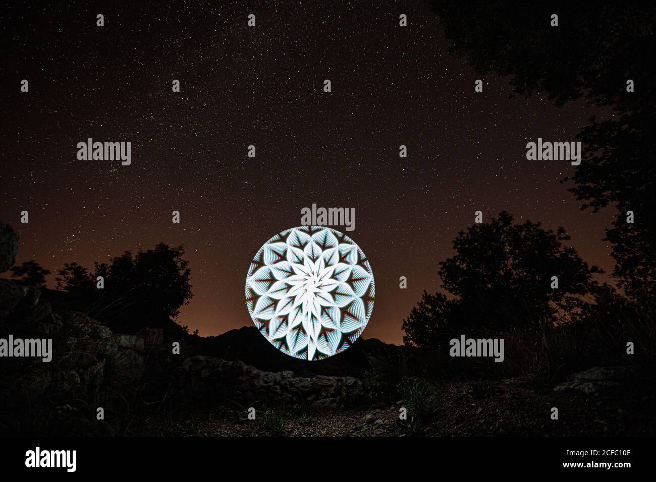 Night sky with abstract shapes in Light Painting Stock Photo - Alamy