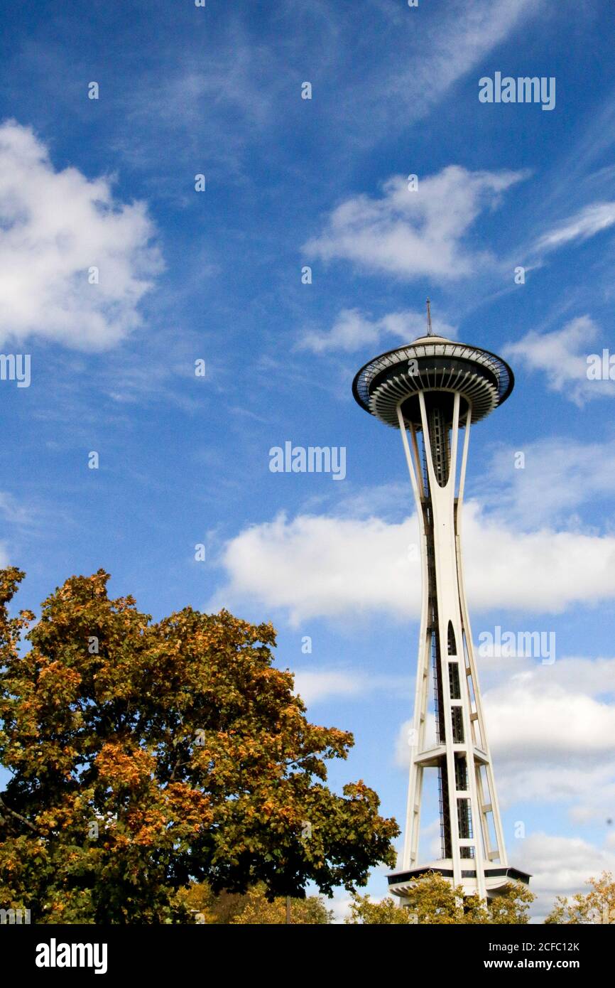 Seattle tourism landmark USA space needle view Stock Photo - Alamy