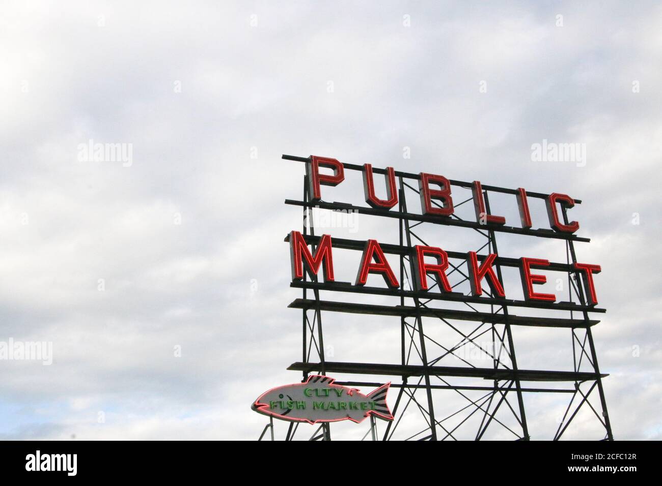 Seattle public market sign hi-res stock photography and images - Alamy