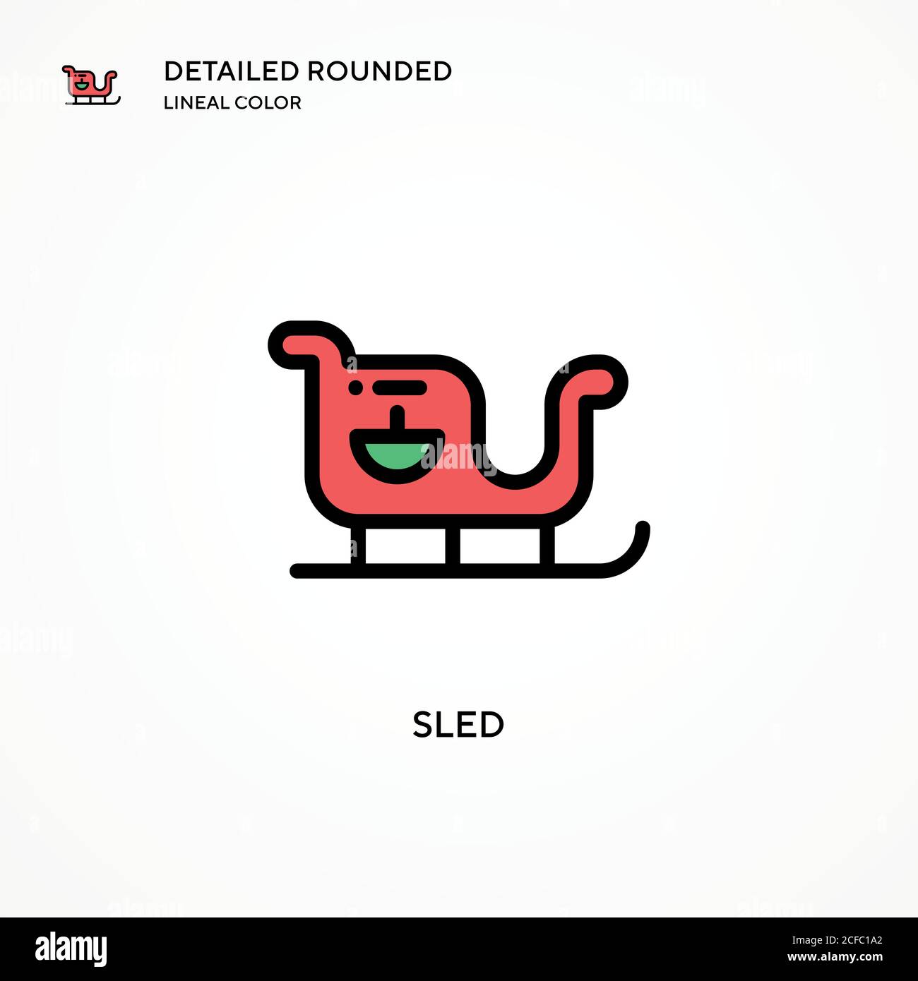 Sled vector icon. Modern vector illustration concepts. Easy to edit and ...