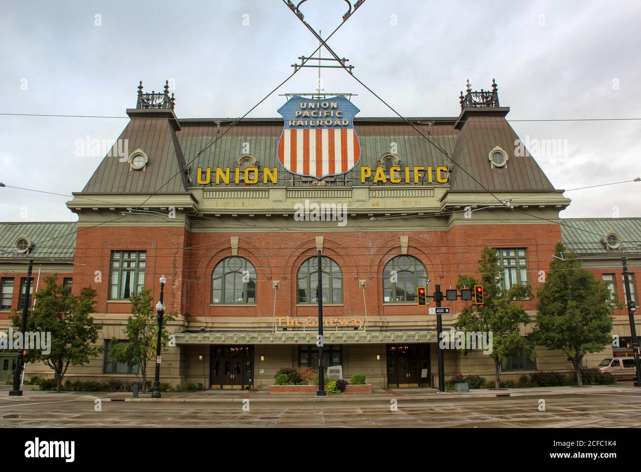 Exterior view of the Union Pacific Railroad building in Salt Lake City ...